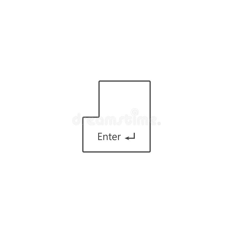 Enter Button Icon on White Isolated Background. Layers Grouped for Easy ...