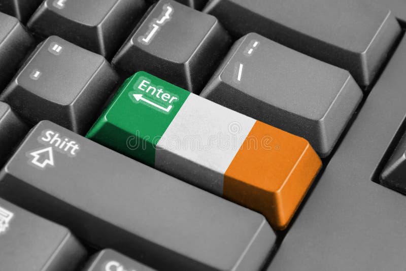 Enter Button with Ireland Flag Stock Image - Image of ireland, language ...