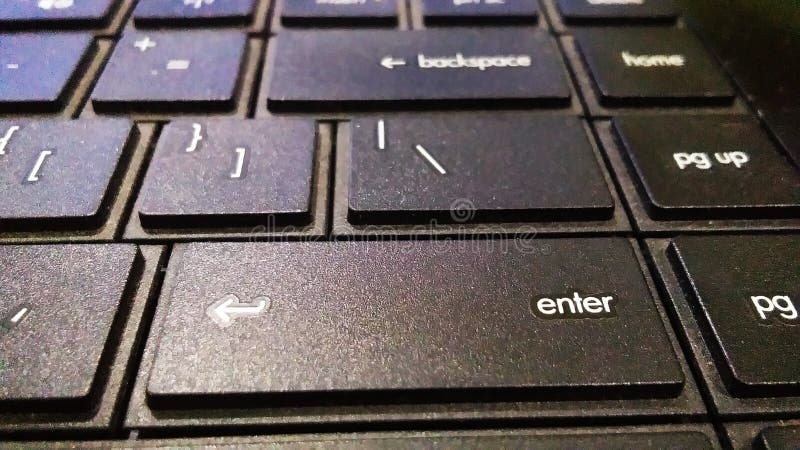 Enter Button or Key of Black Laptop. Stock Image - Image of equipment ...