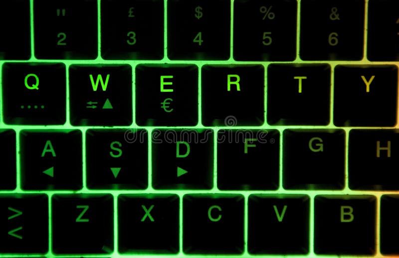 QWERTY Back Light Keyboard Computer Stock Image - Image of enter ...