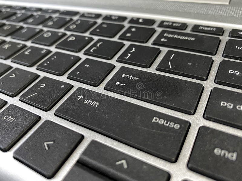 ENTER Button on the Laptop Keyboard Stock Image - Image of piano ...