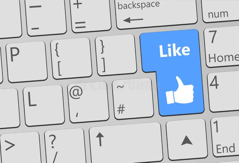 Keyboard with Like button stock image. Image of laptop - 147685703