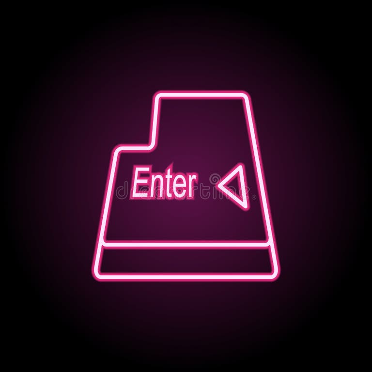 Enter Button Neon Icon. Simple Thin Line, Outline Vector of Computer Parts Icons for Ui and Ux ...