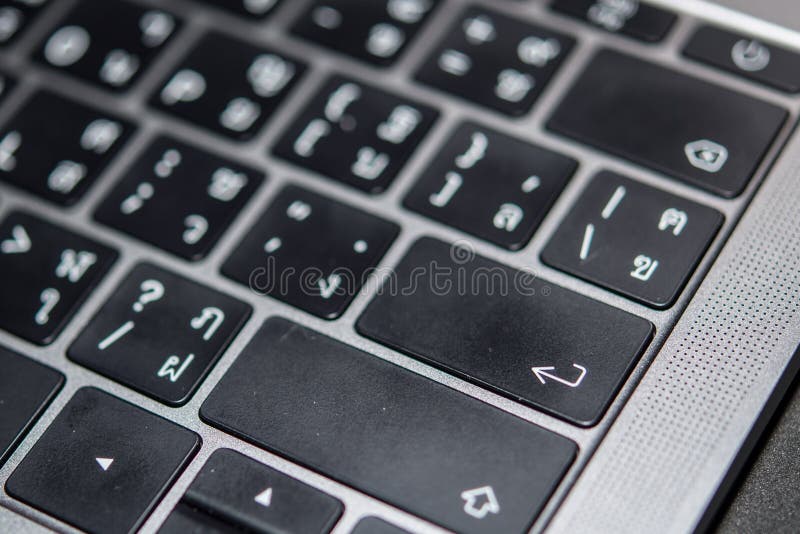 Enter Button on Notebook Keyboard Stock Photo - Image of black, concept ...