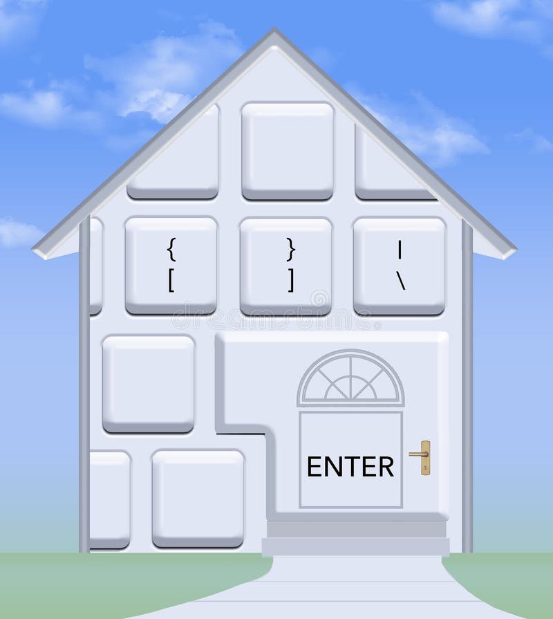 The Enter Button is Now the Front Door of a House in this Illustration ...