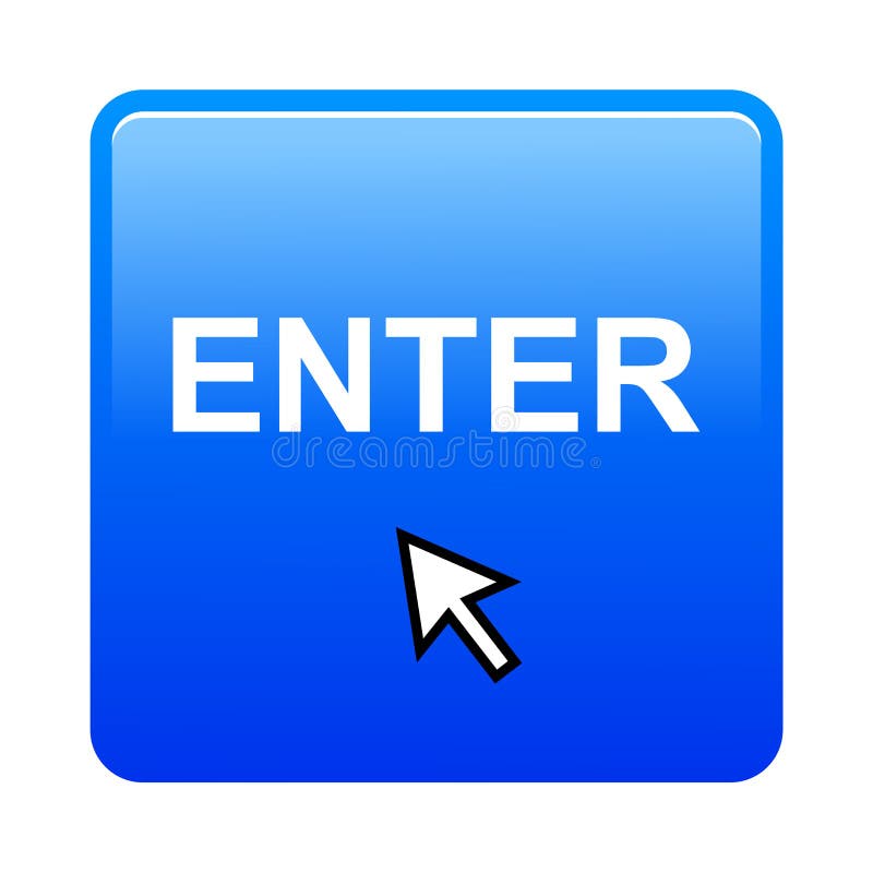 ENTER on Blue Circle Isolated Vector Icons on White Background. Stock ...