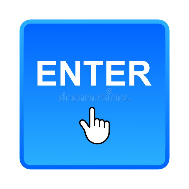 ENTER on Blue Circle Isolated Vector Icons on White Background. Stock ...