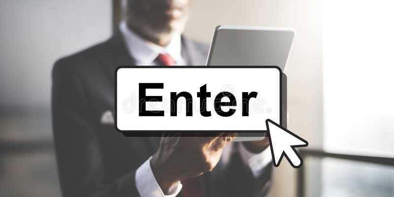 Enter Click Open Load Page Concept Stock Image - Image of register ...