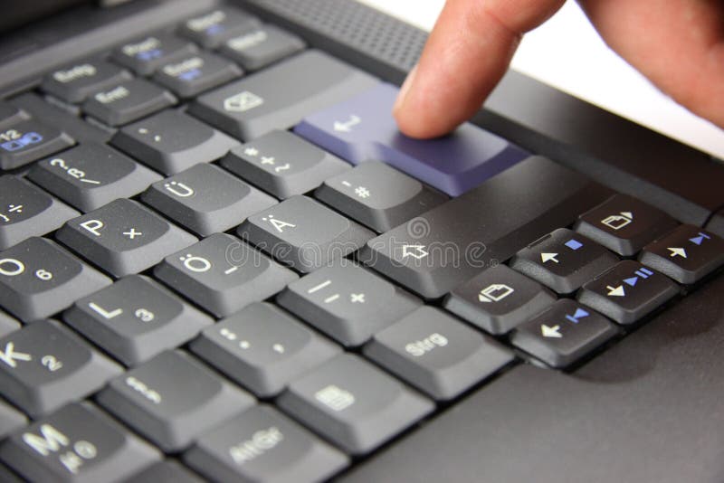 Enter the computer press stock photo. Image of laptop - 16581132