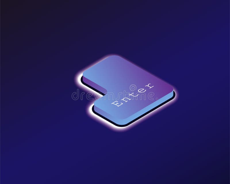 Enter. Covered with a Neon Backlit Keyboard Button. Software ...