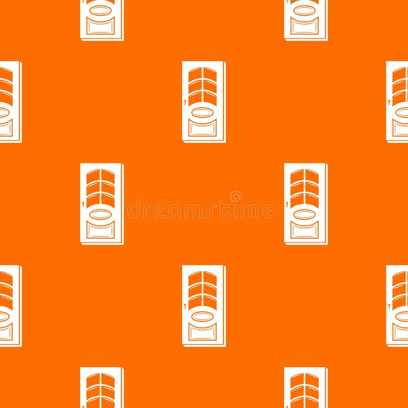 Enter Door Pattern Vector Orange Stock Vector - Illustration of ...