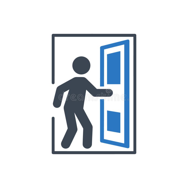 Enter Door Symbol Icon stock vector. Illustration of door - 350117476