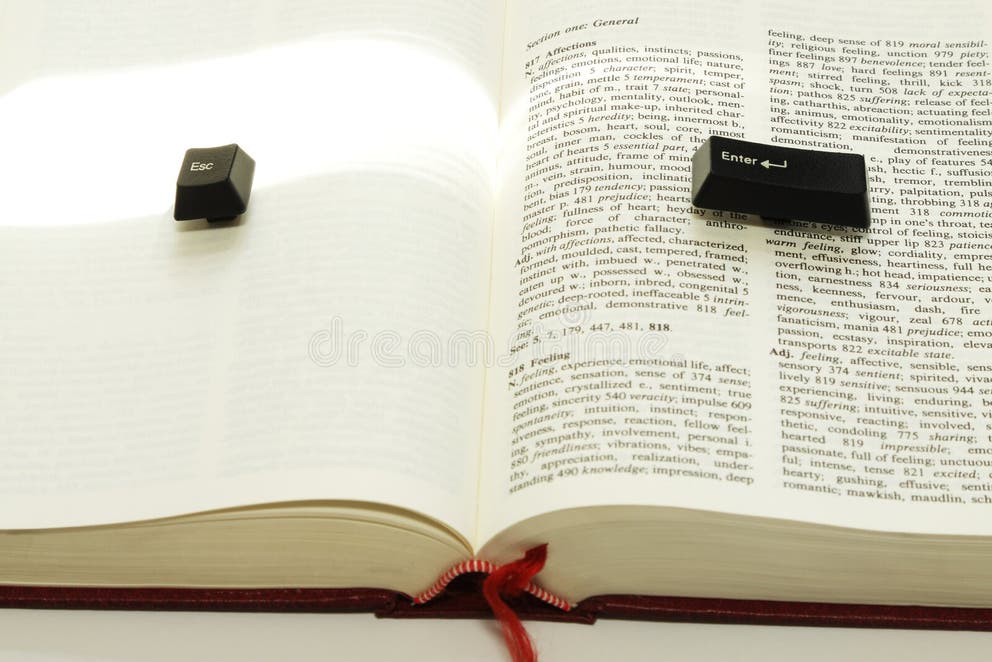 Enter and Escape Computer Keys on a Book Spread Stock Image - Image of ...