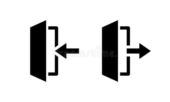 Enter and Exit Door Icon. Entry and Leave Symbol Stock Vector ...