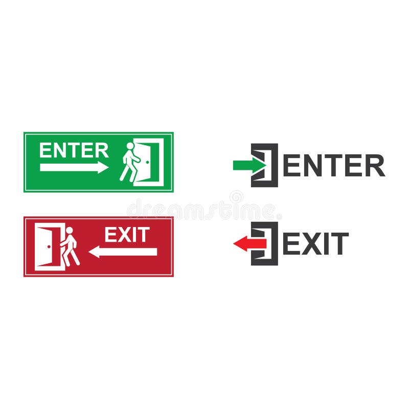 Enter and exit icon stock vector. Illustration of entrance - 247313605