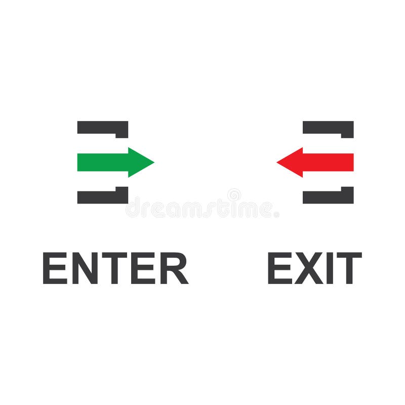 Enter and exit icon stock vector. Illustration of front - 247313608