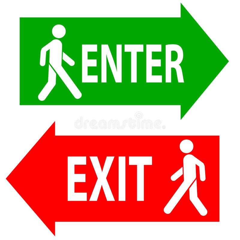 Enter and Exit Sign for Public Awareness Stock Vector - Illustration of ... Enter and Exit Sign for Public Awareness Stock Vector - Illustration of ...