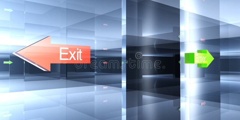 Enter or Exit - Your Choice Stock Illustration - Illustration of ...