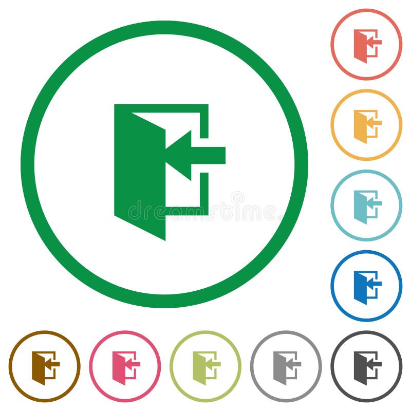 Enter Flat Icons with Outlines Stock Vector - Illustration of ...