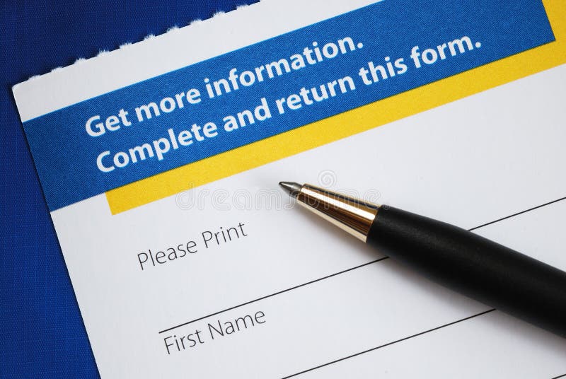 Enter the Form To Request More Information Stock Photo - Image of ...