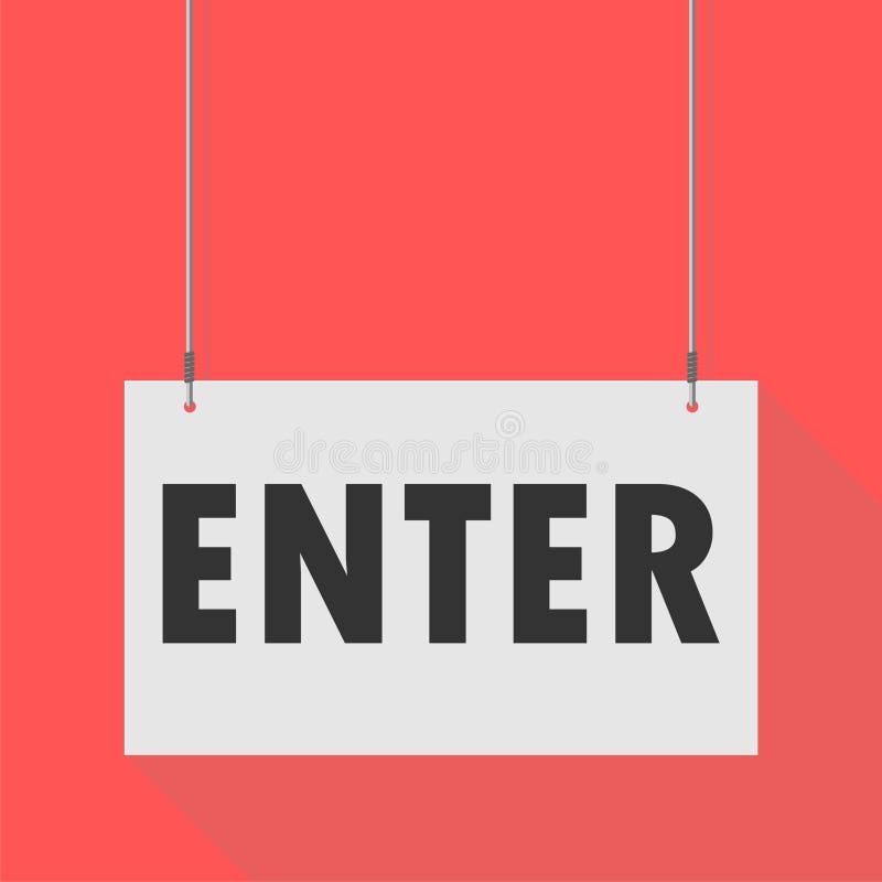 Enter Hanging Sign stock vector. Illustration of accent - 97374659
