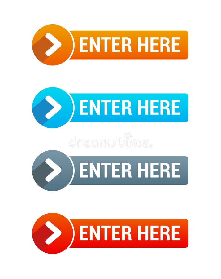 Enter Here Buttons stock vector. Illustration of advertising - 198245014