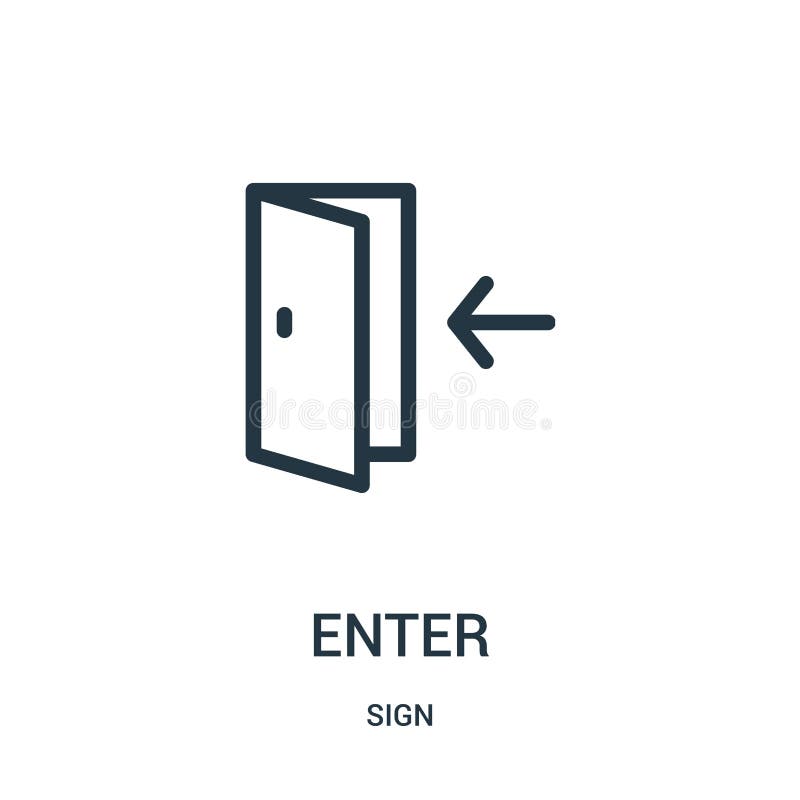 Enter Icon Vector from Sign Collection. Thin Line Enter Outline Icon ...