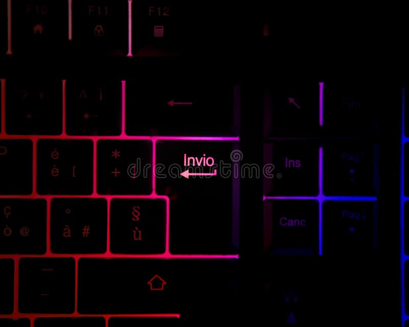 Enter Key Button in Back Lit Keyboard Computer Stock Photo - Image of ...