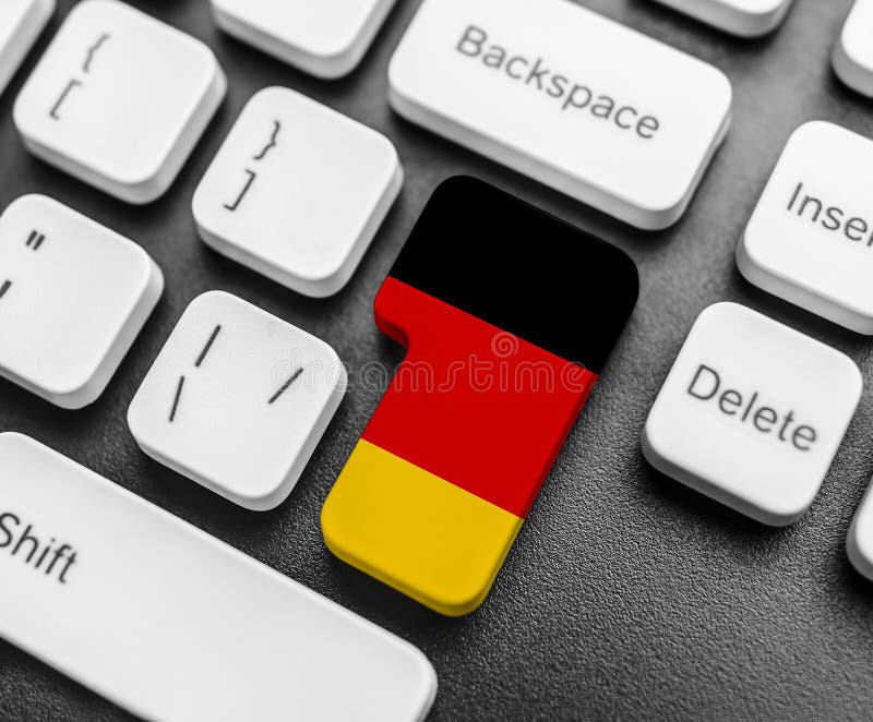 Enter Key Button with Flag of Germany. Stock Photo - Image of sign ...