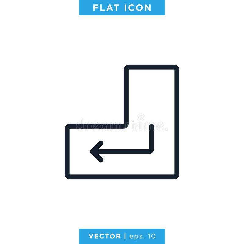 Enter Key Button Icon Vector Design Template Editable Stroke Stock Vector Illustration Of