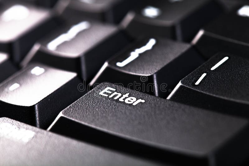 Enter Key on a Computer Keyboard Stock Photo - Image of computer, blue ...