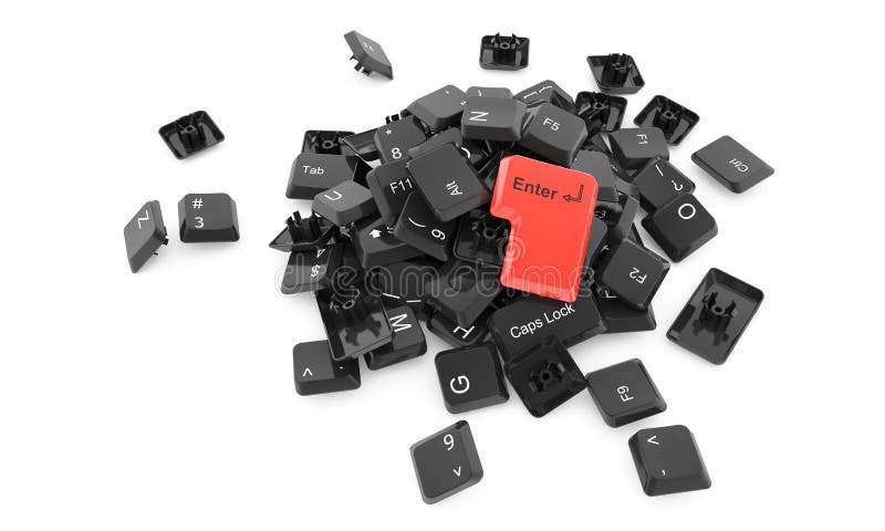 Enter Key - 3d Illustration Stock Illustration - Illustration of word ...