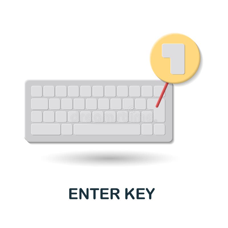 Enter Key Icon. 3d Illustration from Security Collection Stock Vector ...
