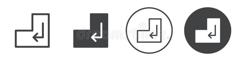 Enter Key Icon Vector Logo Outline Stock Vector - Illustration of ...