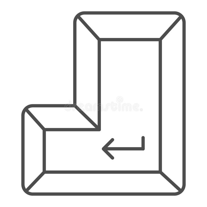 Enter Key Thin Line Icon. Enter Button Vector Illustration Isolated on ...