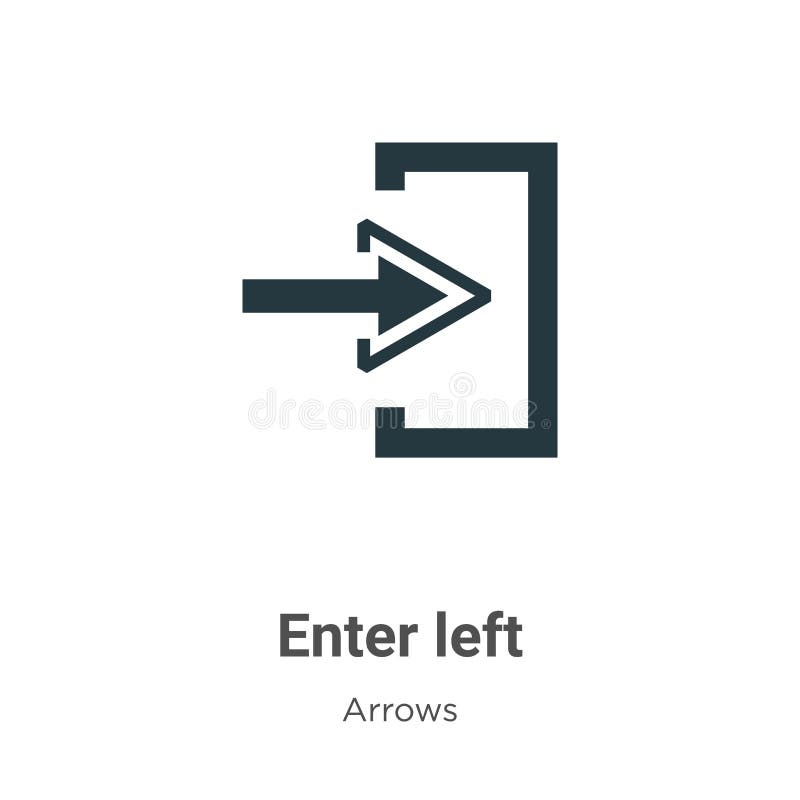 Enter Left Icon in Trendy Design Style. Enter Left Icon Isolated on ...