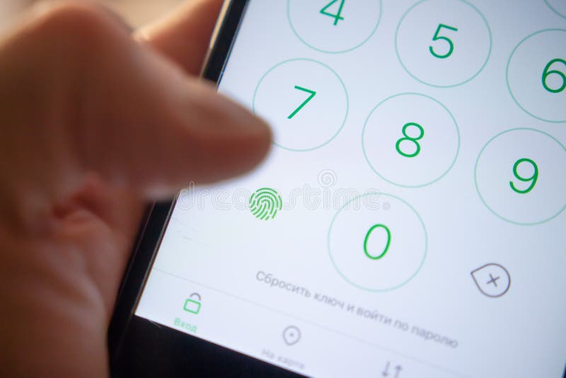 Enter Login and Password in Smartphone Application. Personal Security ...