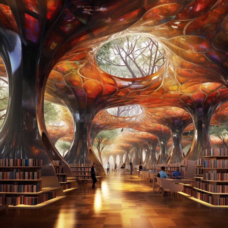 Enchanting Forest Library stock image. Image of surreal - 291904613