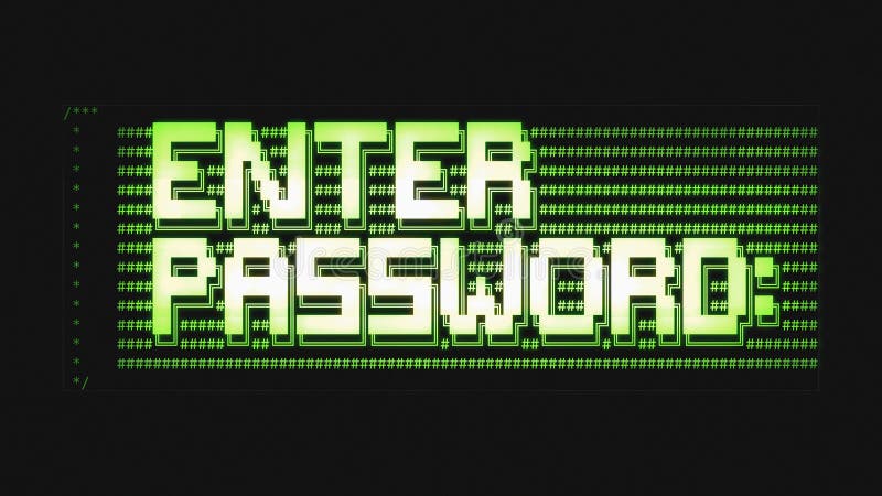Enter password ascii clean stock photo. Image of code - 91193050