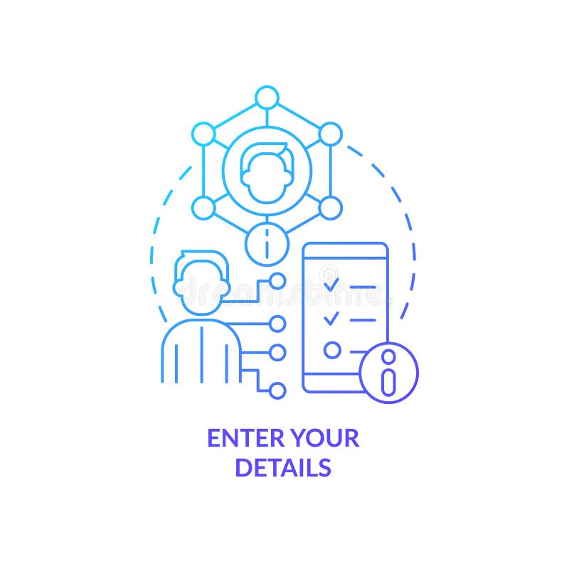 Enter Personal Information Blue Gradient Concept Icon Stock Vector ...
