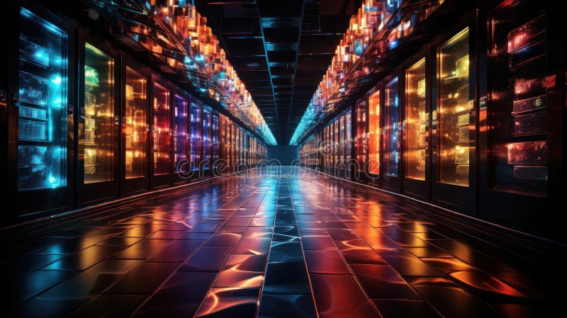 Enter a Realm of Technological Marvels within a Data Center Server Room ...