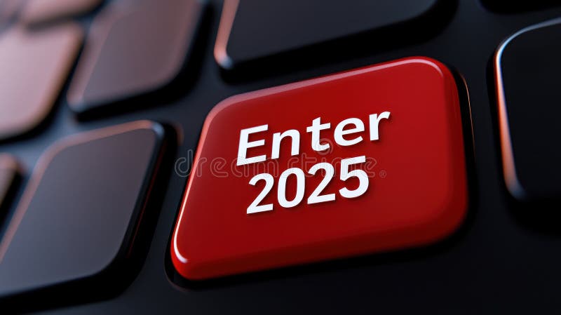 Enter 2025 on Red Keyboard Button, Symbolizing New Beginning Stock ...