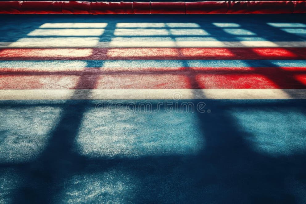 Enter the Ring with Light and Shadow, Boxing Arena, Canvas Floor Stock ...