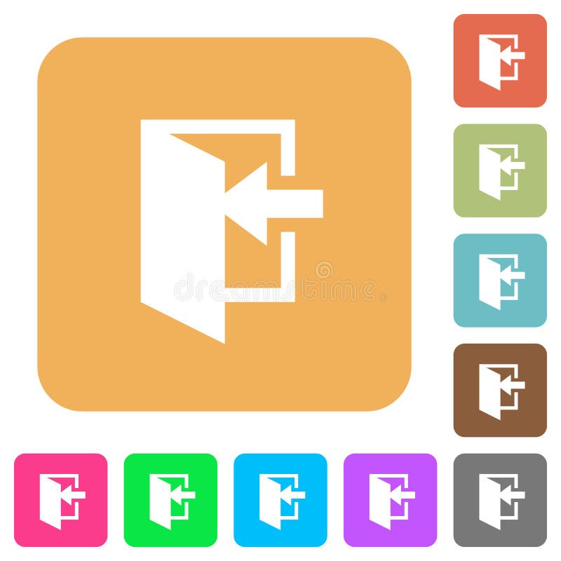 Enter Rounded Square Flat Icons Stock Vector - Illustration of curved ...