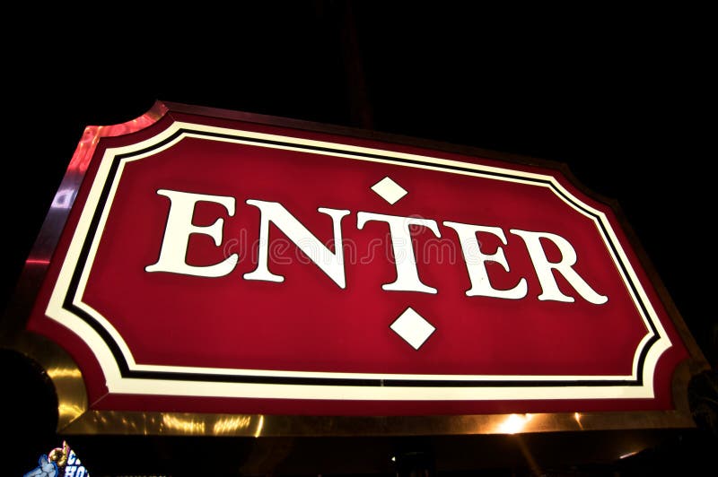 Enter sign stock image. Image of dark, enter, fancy, night - 12864123