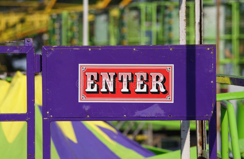 Enter sign stock image. Image of carnival, amusement, purple - 2614987