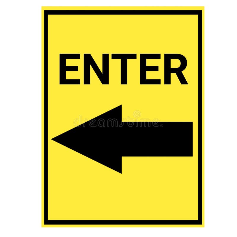 Enter Sign with White Background. Stock Image - Image of information ...