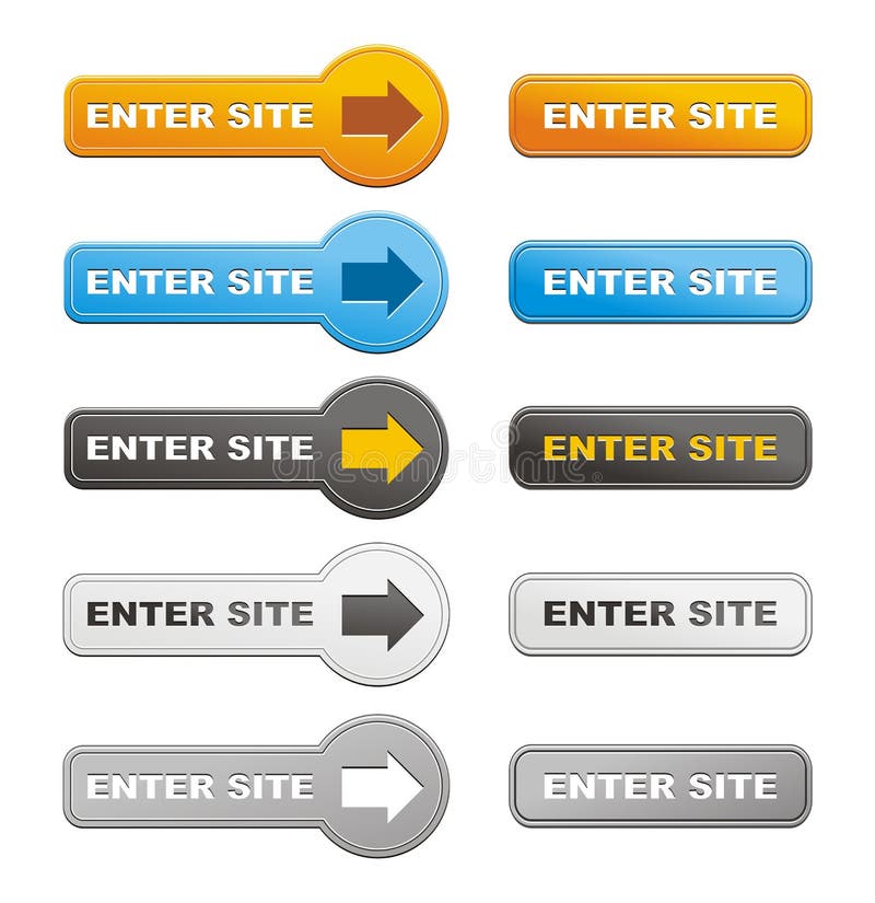 Enter site buttons stock illustration. Illustration of internet - 33255285