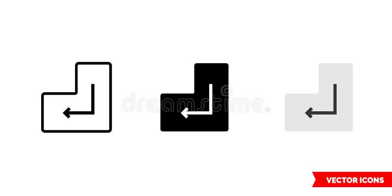 Enter Symbol Icon of 3 Types Color, Black and White, Outline. Isolated ...