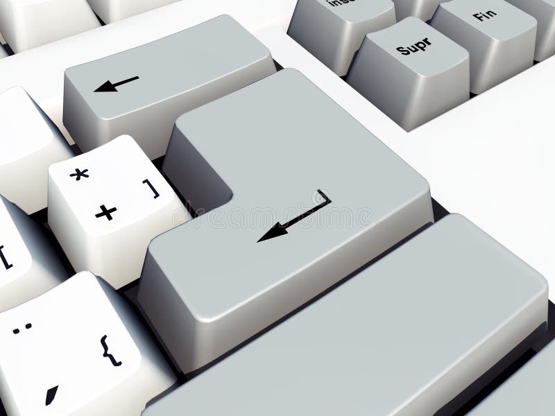 ENTER-Taste Auf Einer Computertastatur Stock Abbildung - Illustration ...